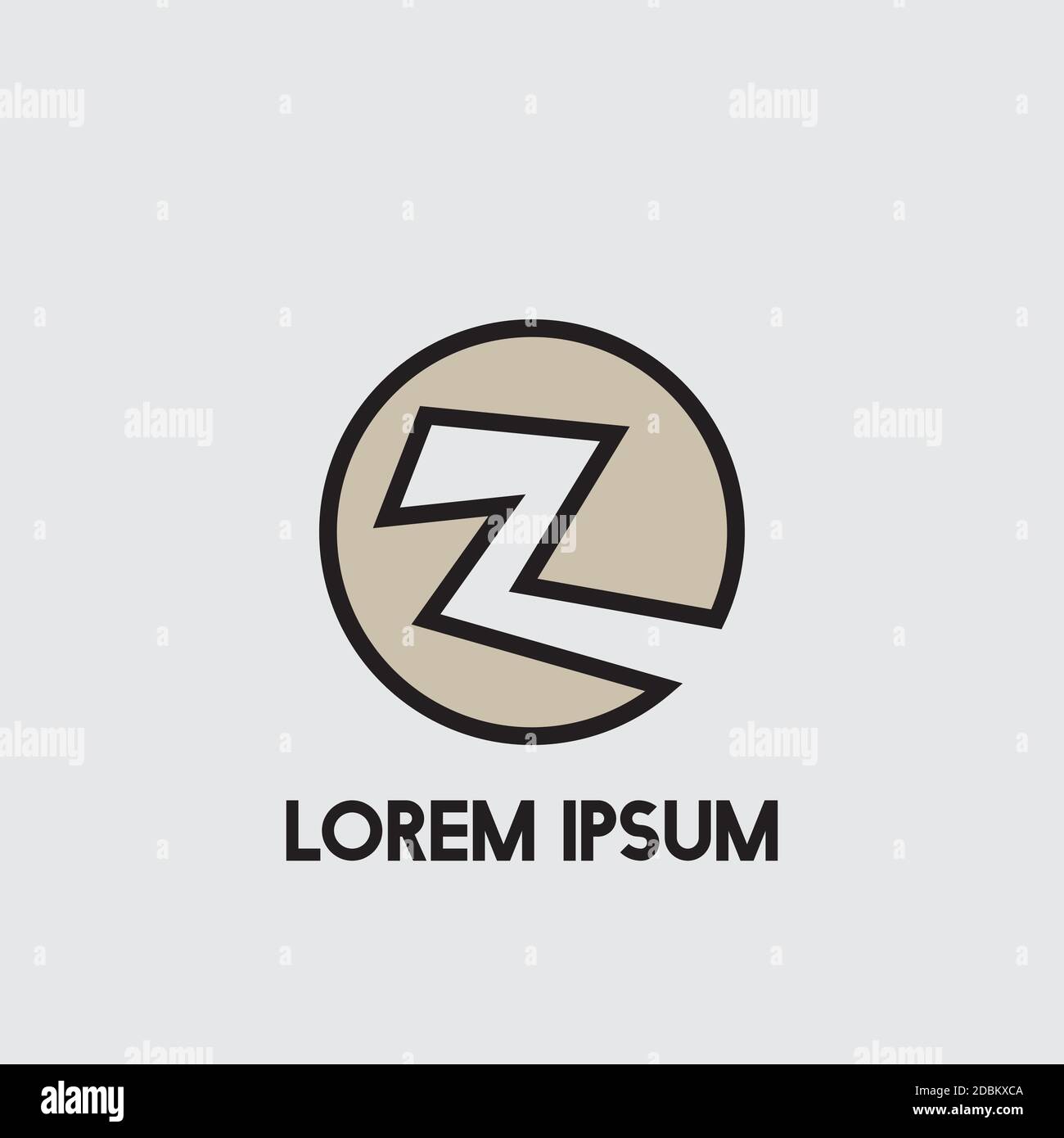 Z Negative Space Initial Logo Concept Circle Icon Vector Template Stock ...
