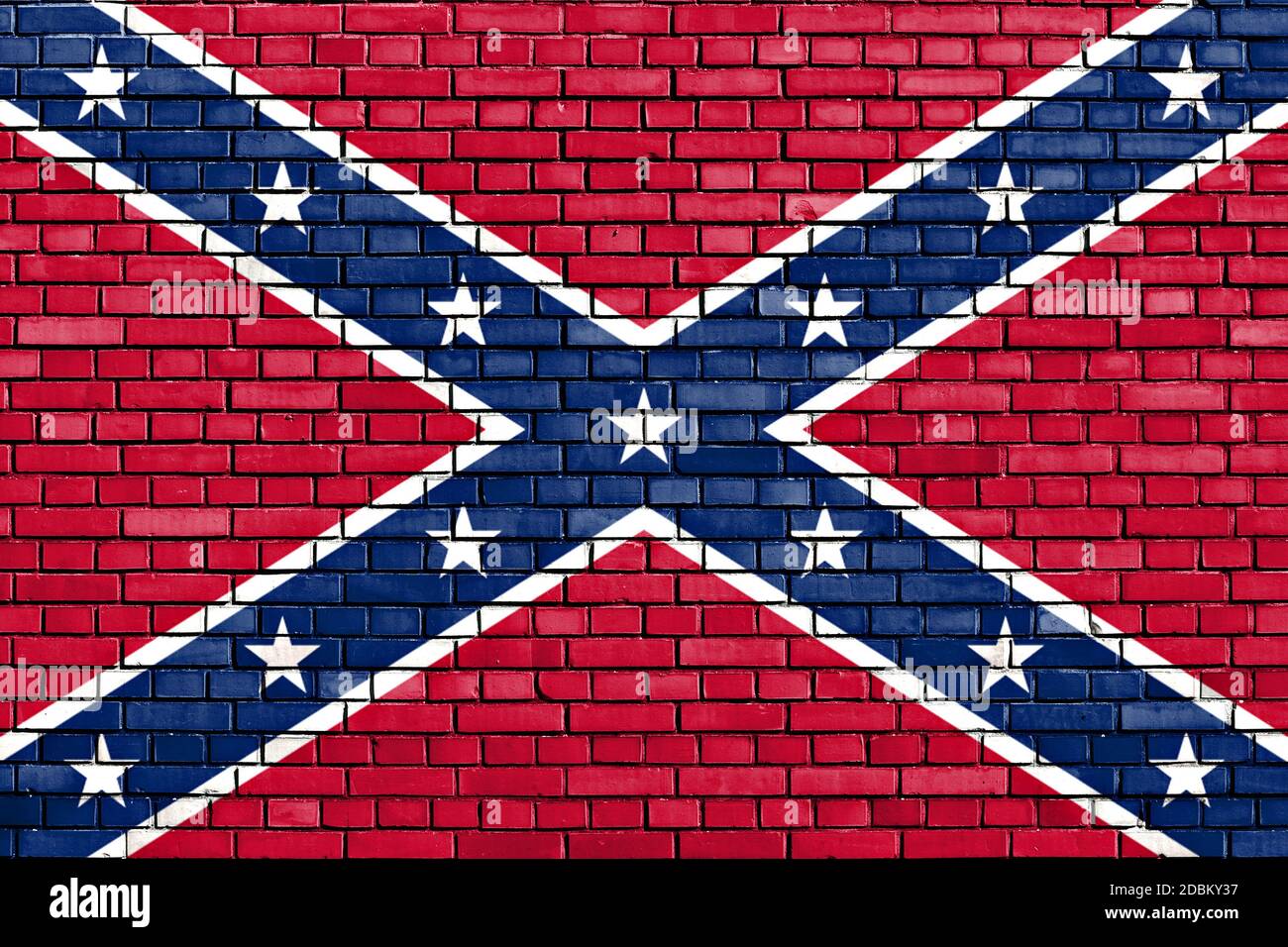 confederate flag painted on brick wall Stock Photo - Alamy