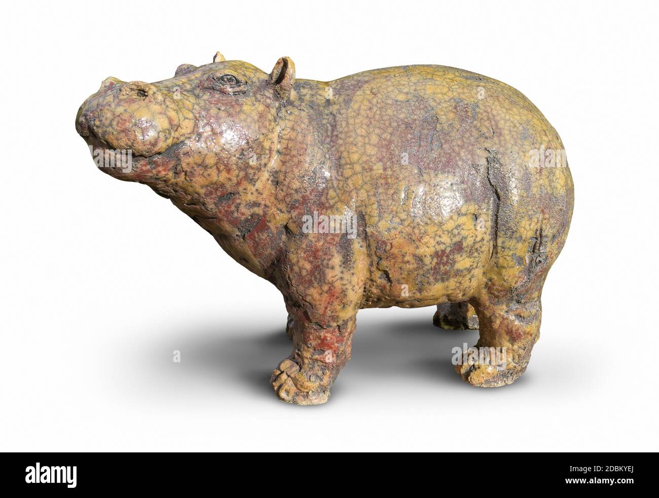 ceramic hippo sculpture in white back with shadow Stock Photo - Alamy