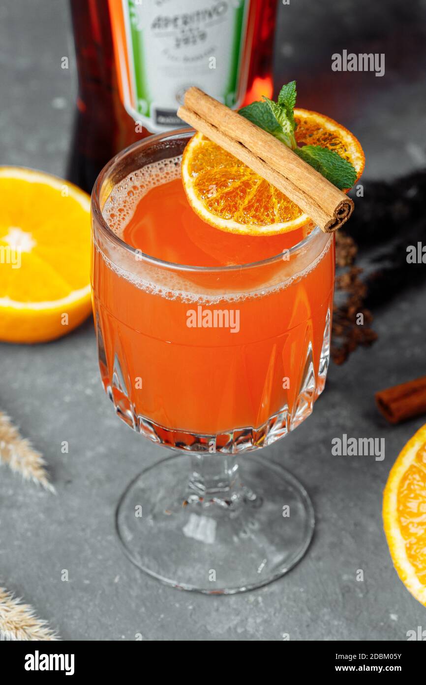 Warming winter cocktail with aperol. Hot aperol. Cocktail For New Years ...