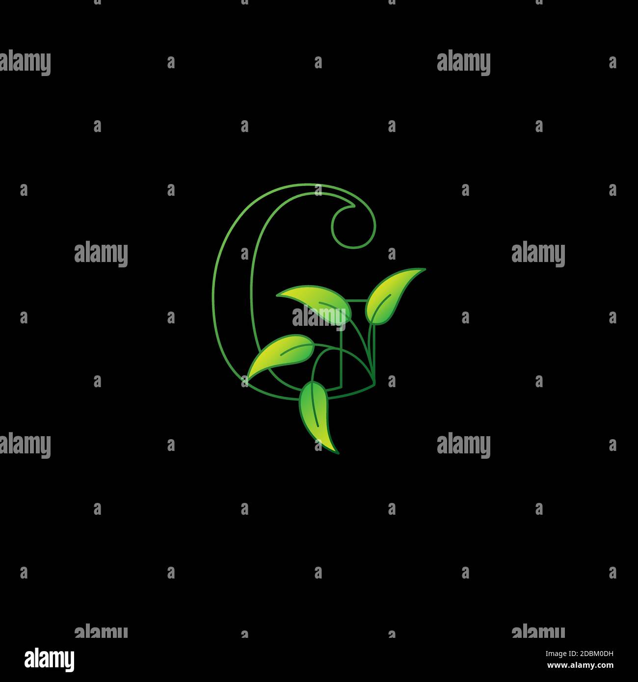 Green Nature Leaf Letter G Initial Logo Icon Concept Monogram leaves ...