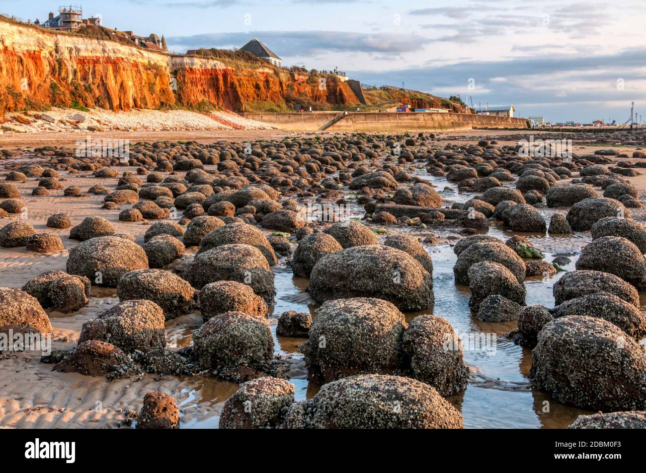Remains of a wave-cut platform in front of the famous red & white ...