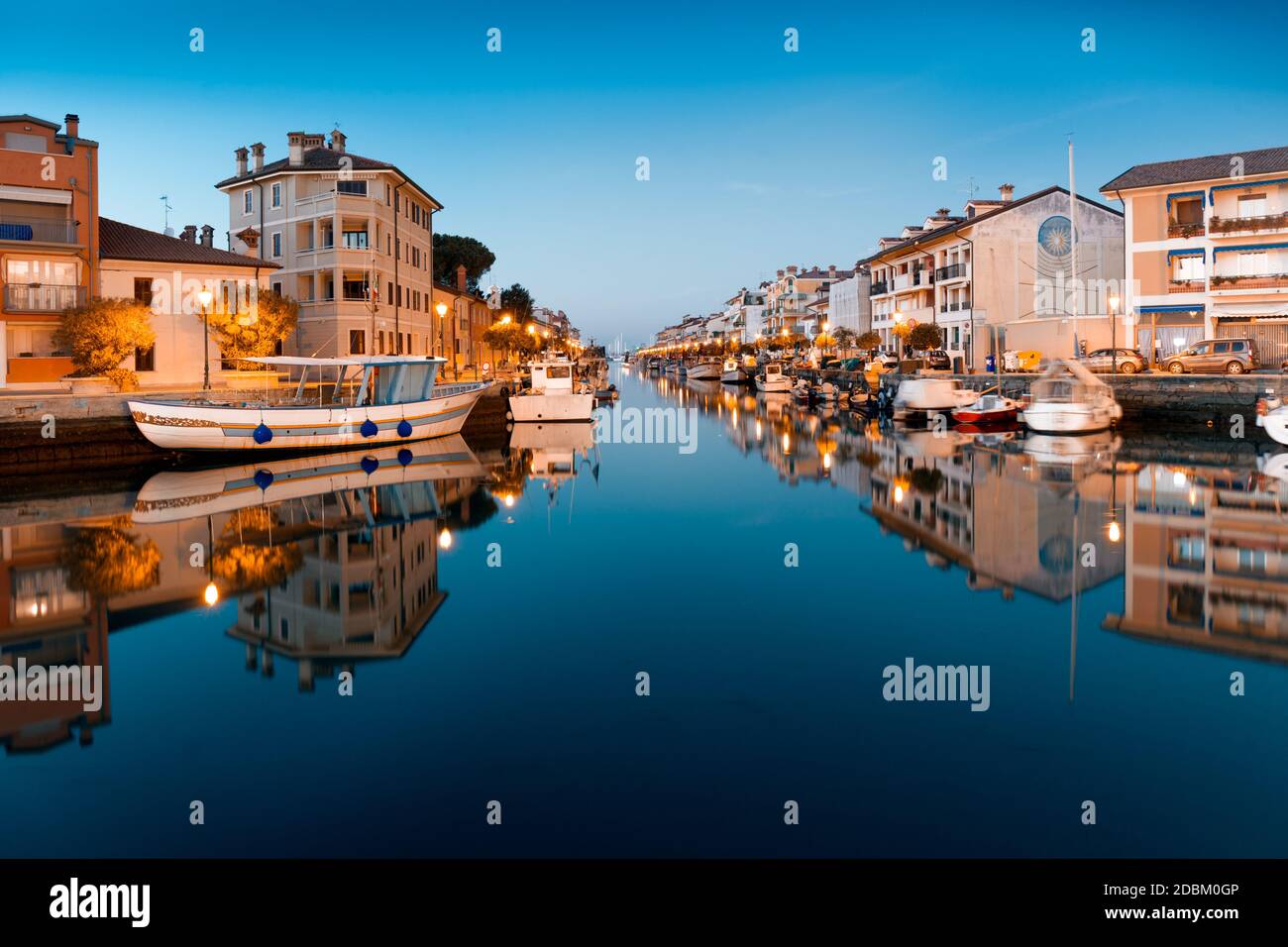The harbour of Grado at sunset. Grado is a beautiful and historical ...