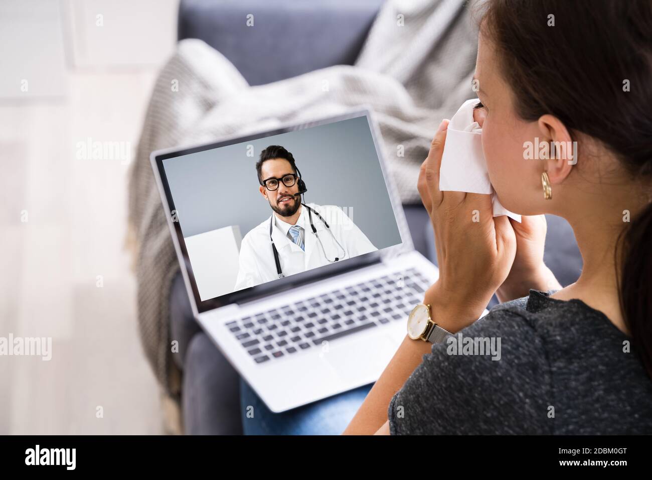 Online Medical Video Conference With Doctor Using Technology Stock ...