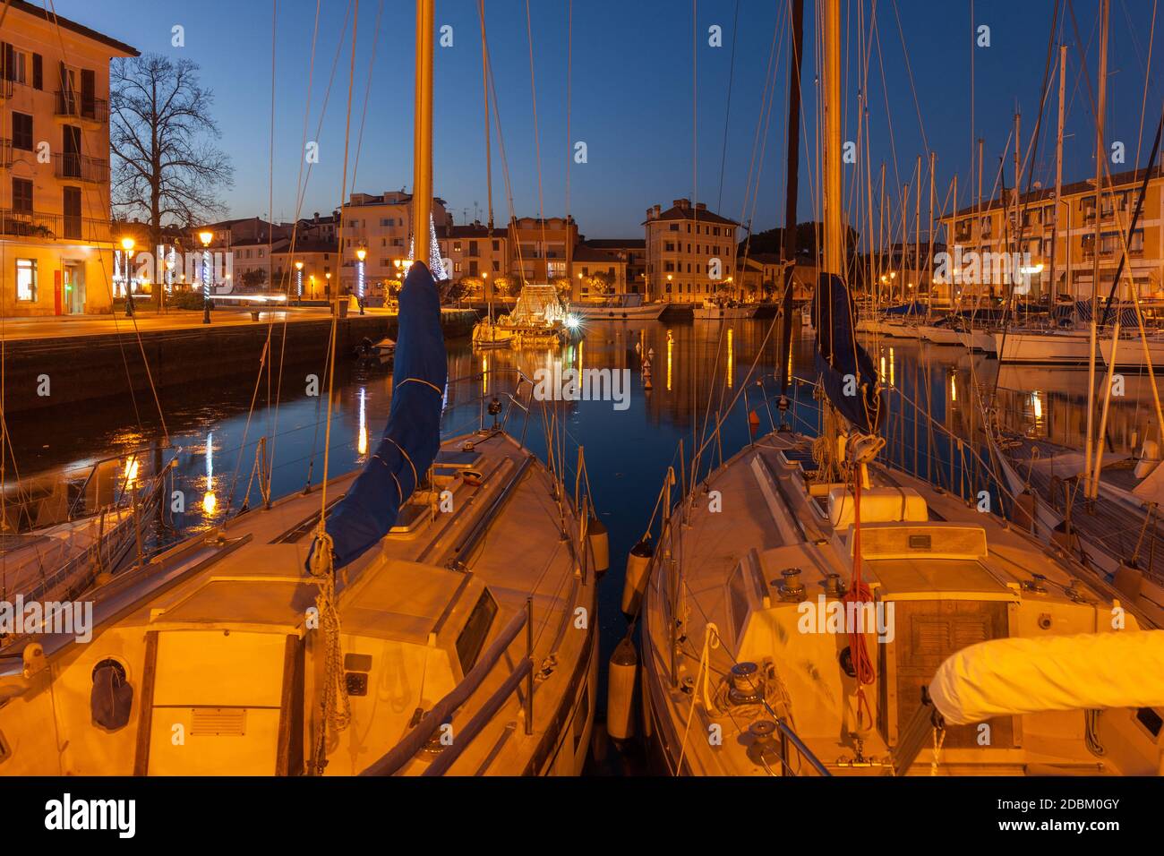 The harbour of Grado at sunset. Grado is a beautiful and historical ...