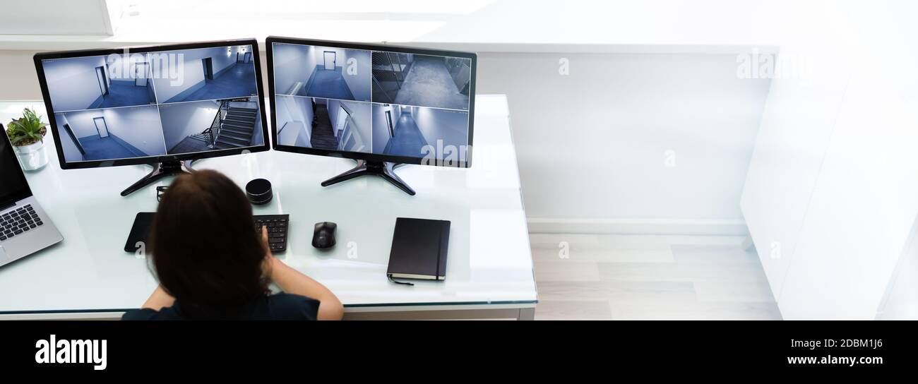 Corporate CCTV Surveillance On Multiple Monitor Screens Stock Photo - Alamy
