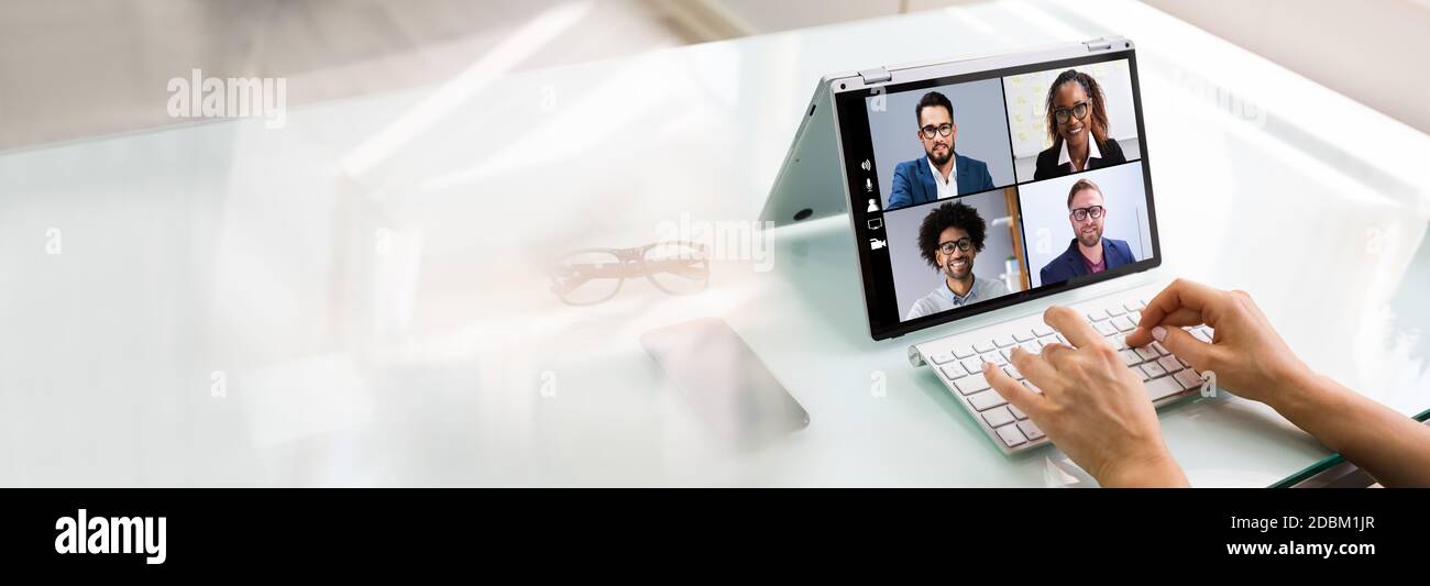 Online Video Conference Interview Call And Call Meeting Stock Photo - Alamy
