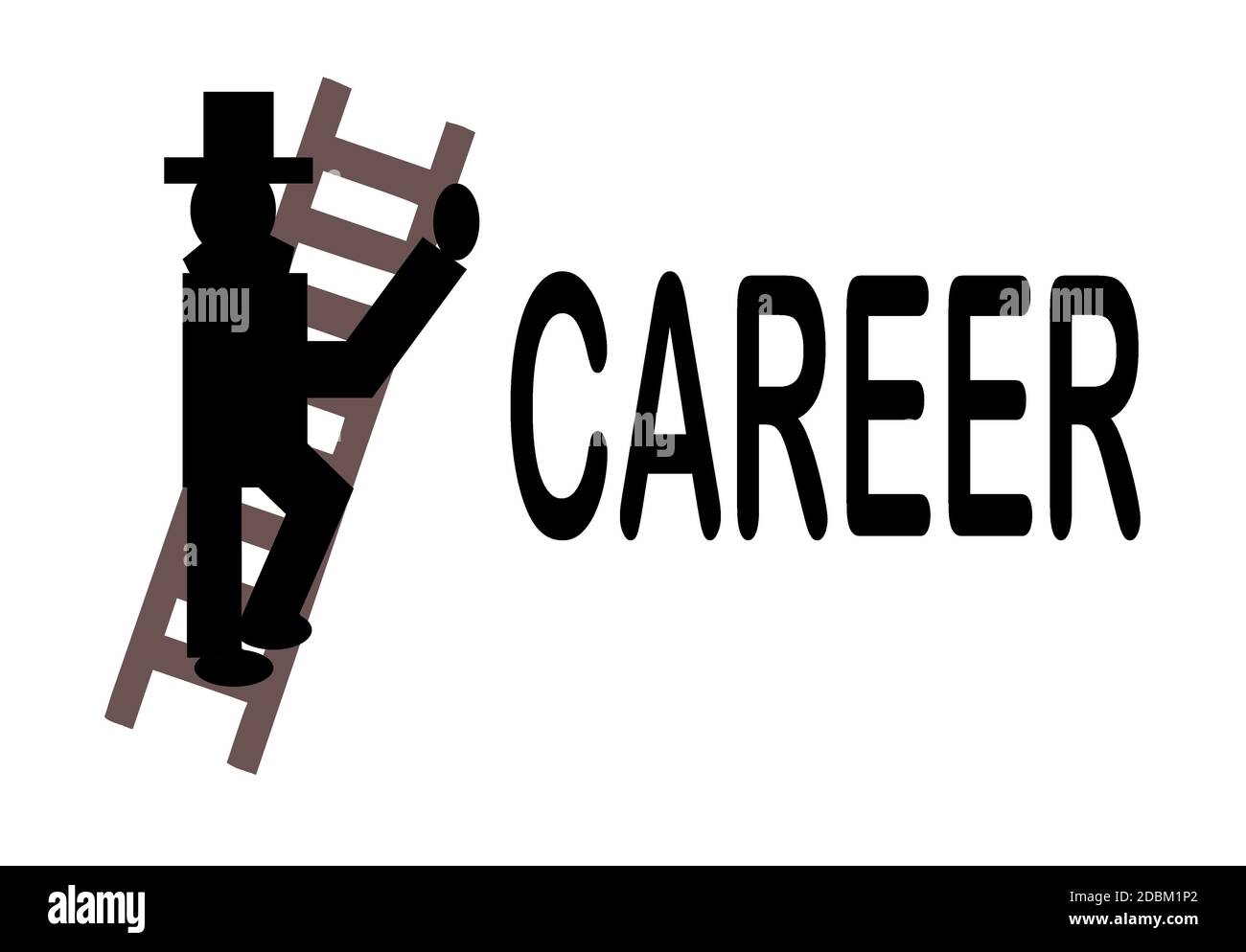 The illustration shows a man who climbs on the career ladder Stock ...