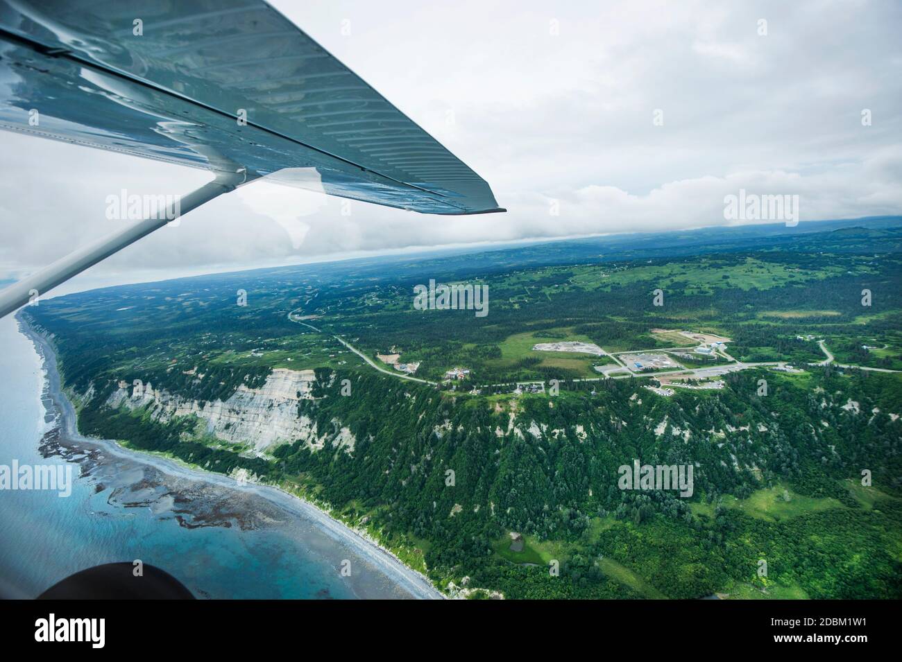 Aircraft wing during flight, Homer, Alaska, USA Stock Photo - Alamy