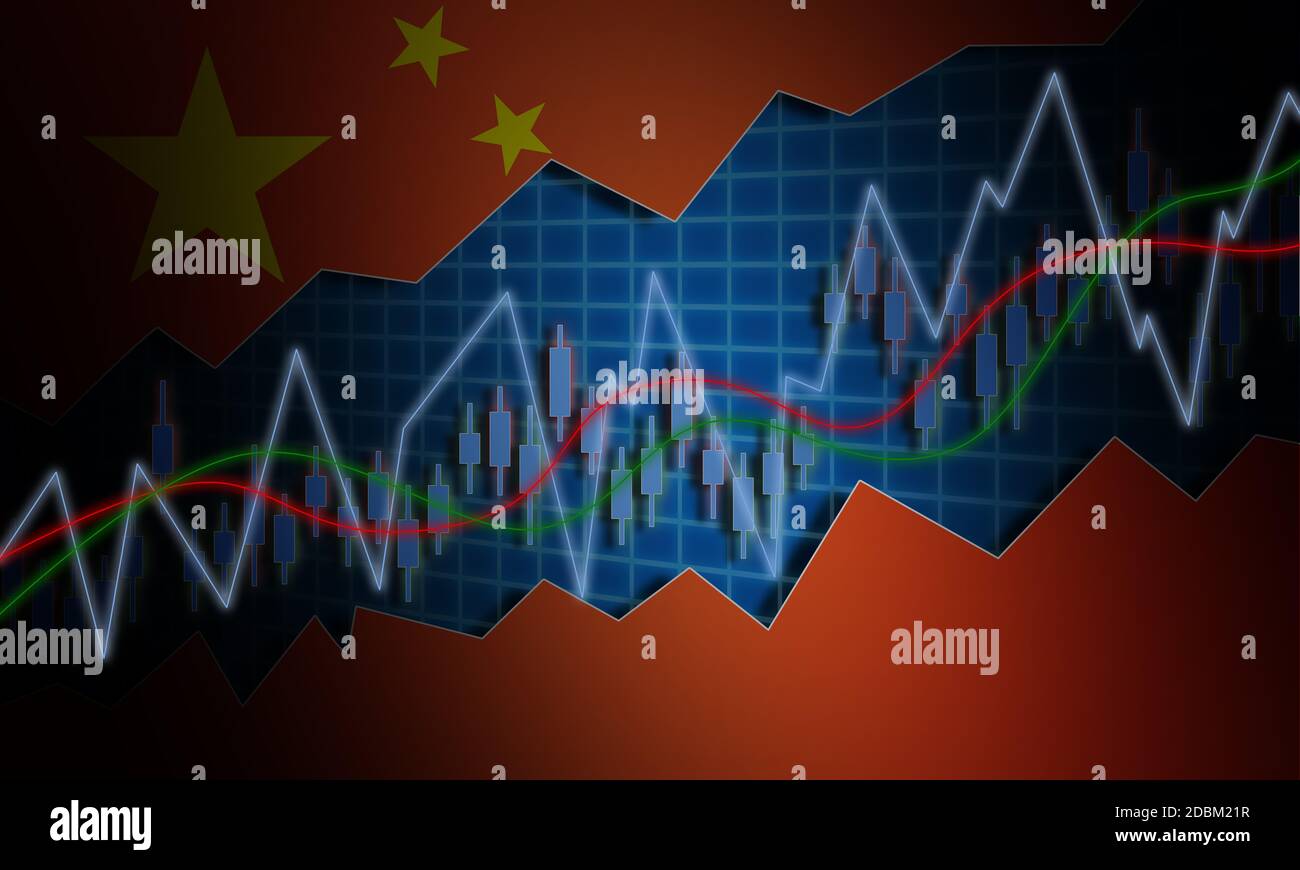 China stock market with candle stick graph chart , 3d rendering Stock ...