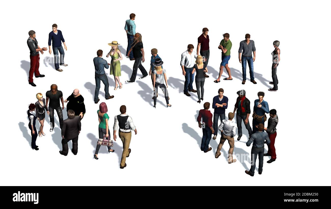 group of people - isolated on white background Stock Photo - Alamy