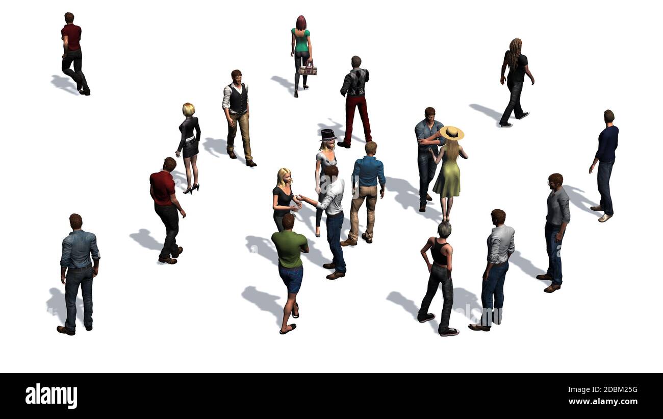 group of people - isolated on white background Stock Photo - Alamy