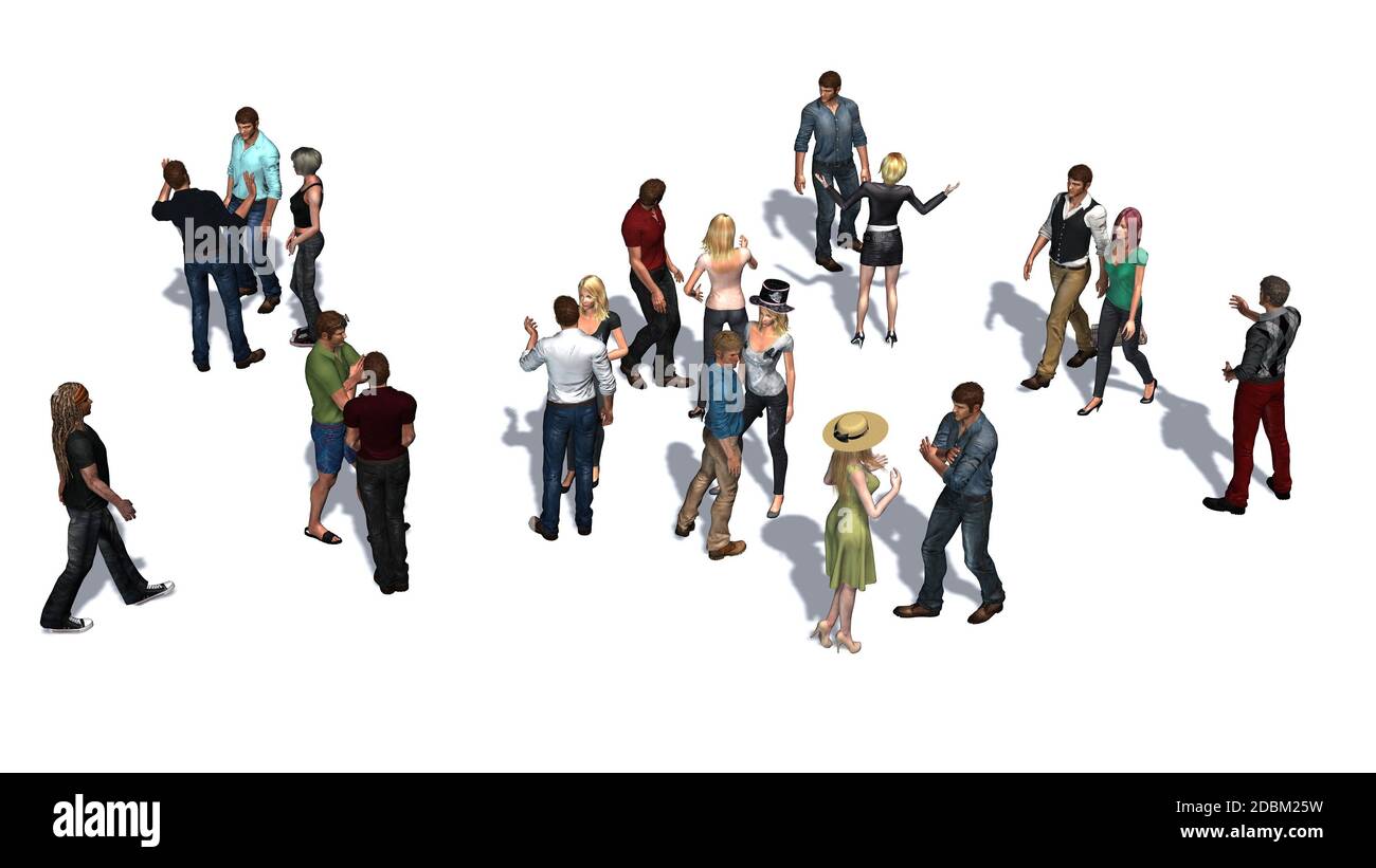 group of people - isolated on white background Stock Photo - Alamy