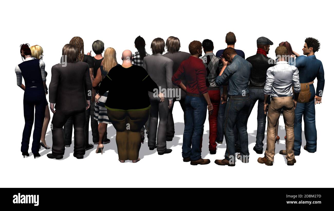 group of people - isolated on white background Stock Photo - Alamy