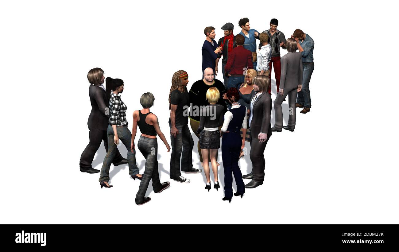 group of people - isolated on white background Stock Photo - Alamy