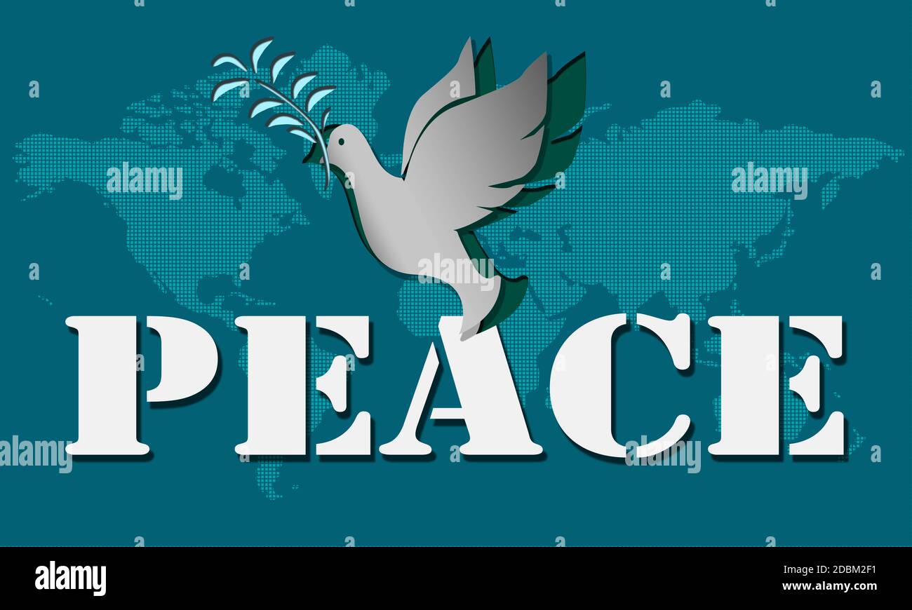 Peace with dove and olive branch hi-res stock photography and images ...