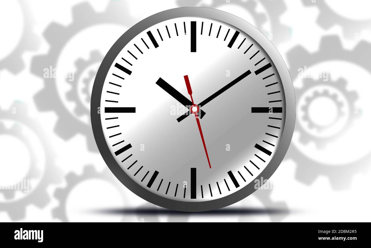 Detailed classic office clock icon, 3d rendering Stock Photo - Alamy