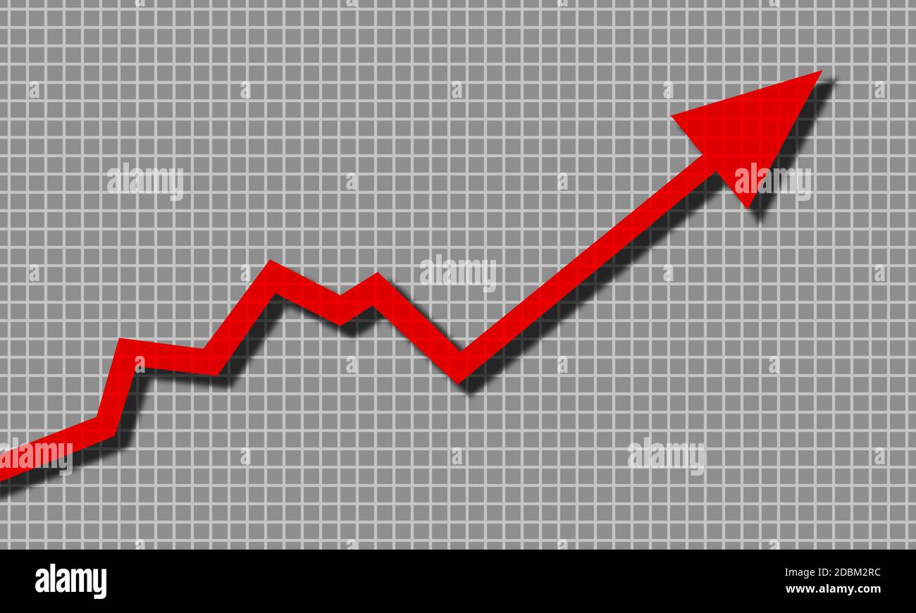 Trend up graph icon in trendy isolated. 3d rendering Stock Photo - Alamy