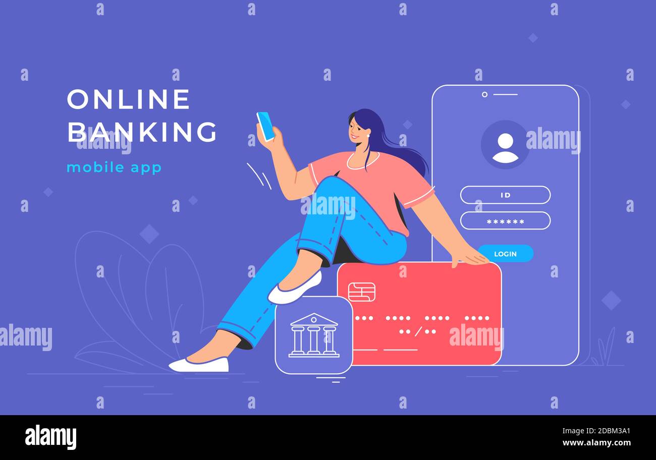 Online banking app and red credit card Stock Vector Image & Art - Alamy