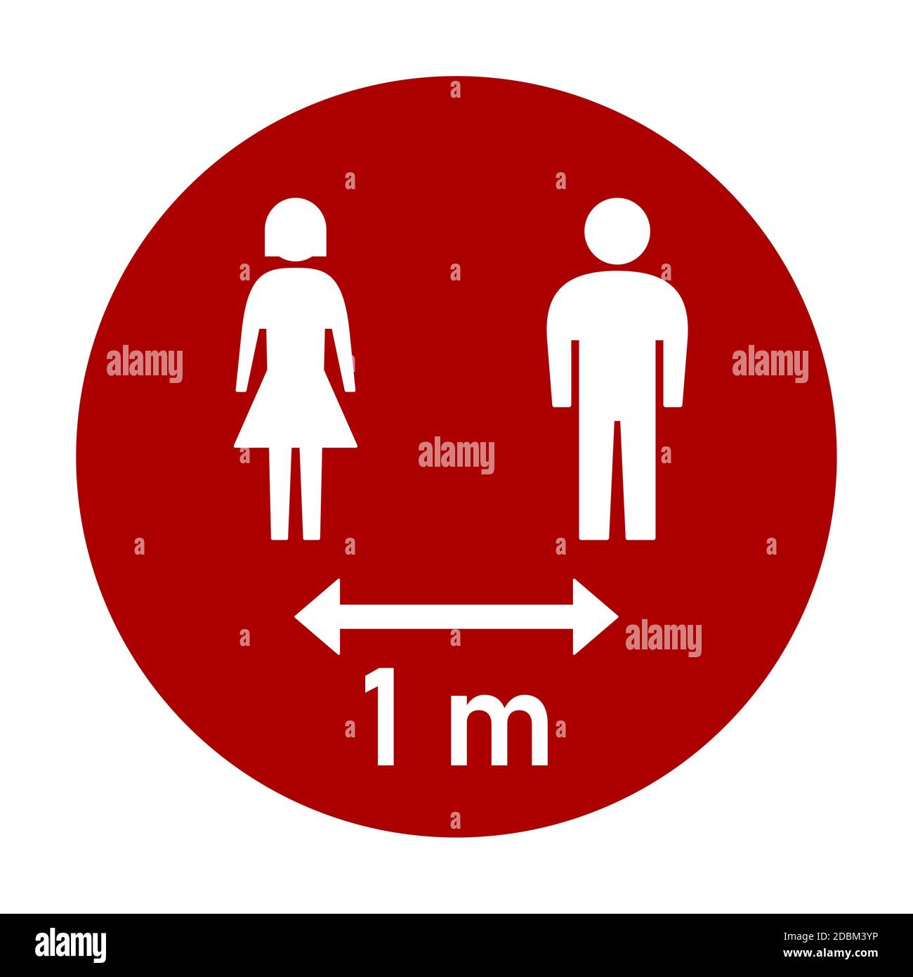 Keep Your Distance 1 m or 1 Metre Round Social Distancing Instruction ...