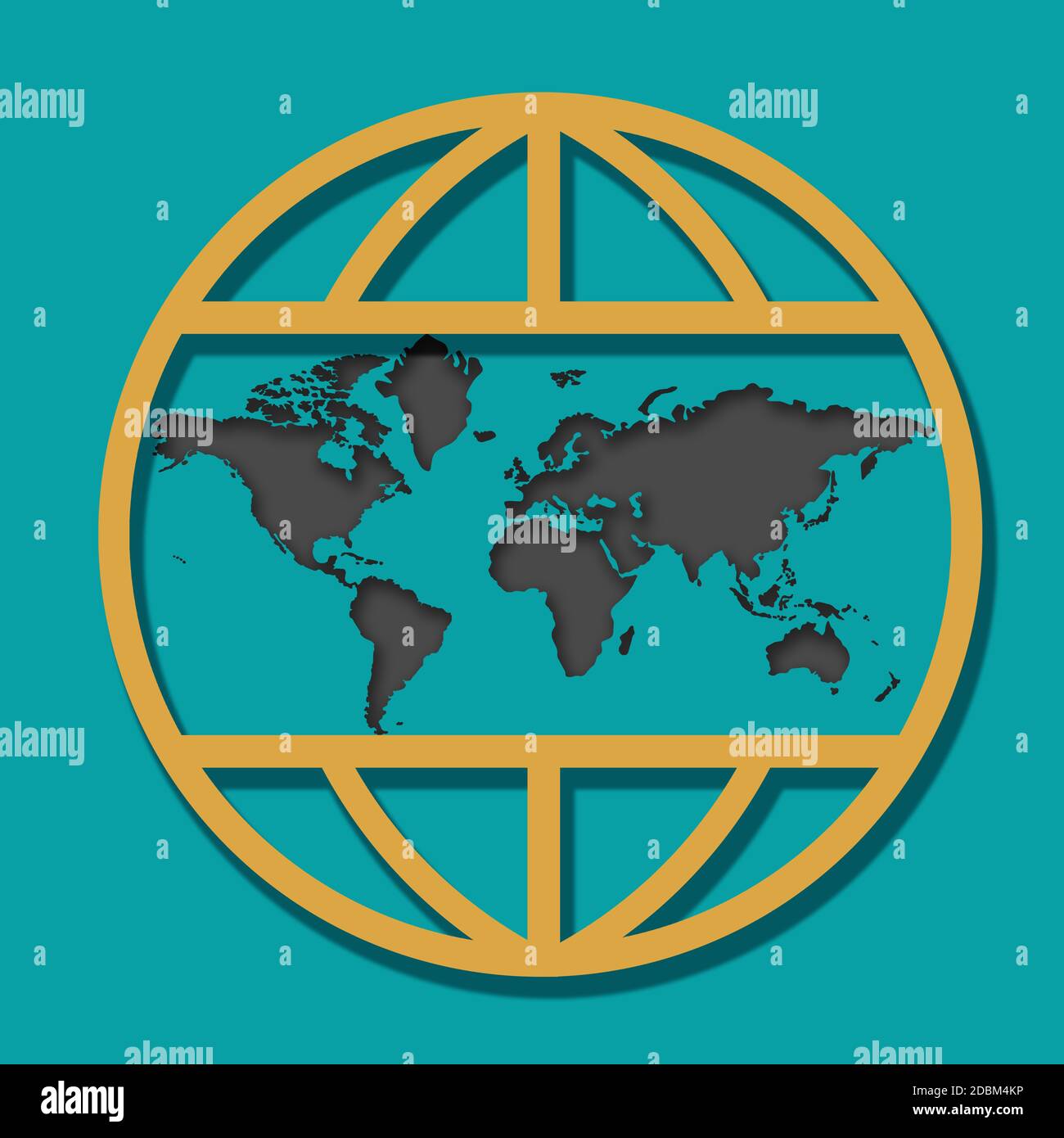 Idea of earth with sphere world map, 3d rendering Stock Photo - Alamy