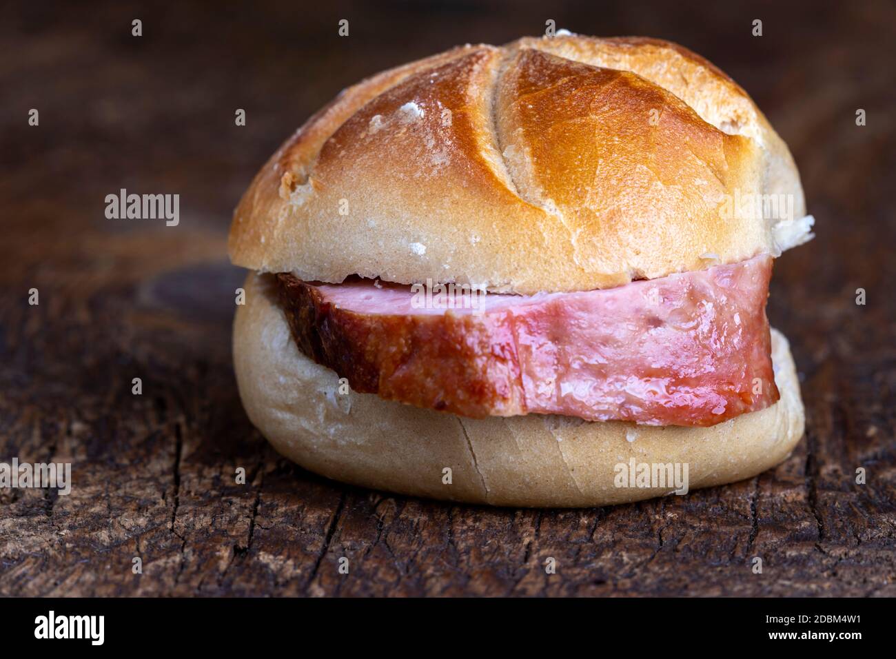 bavarian meat loaf in a bun Stock Photo - Alamy
