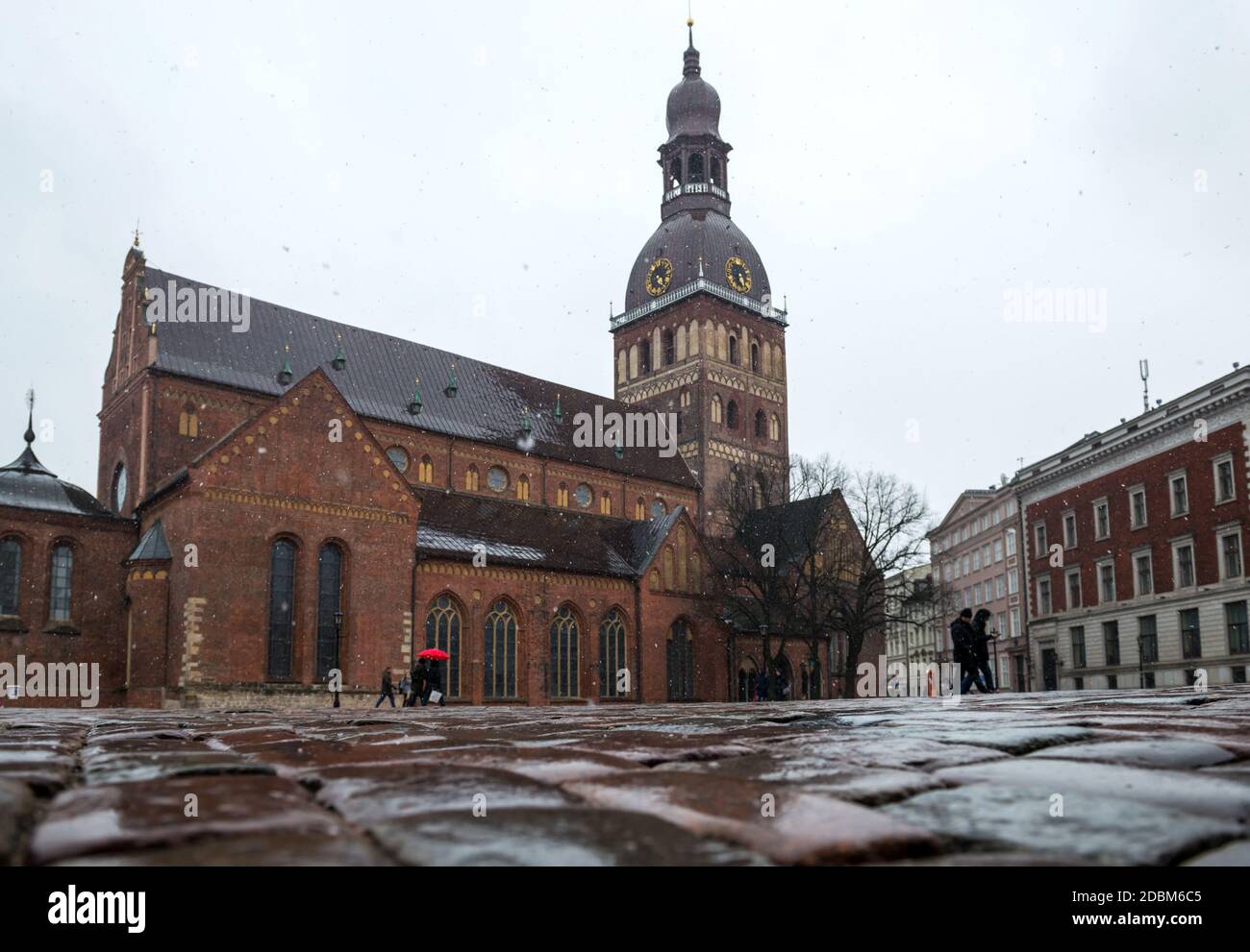 Riga Cathedral on Dome Square at the historical center in the old town ...