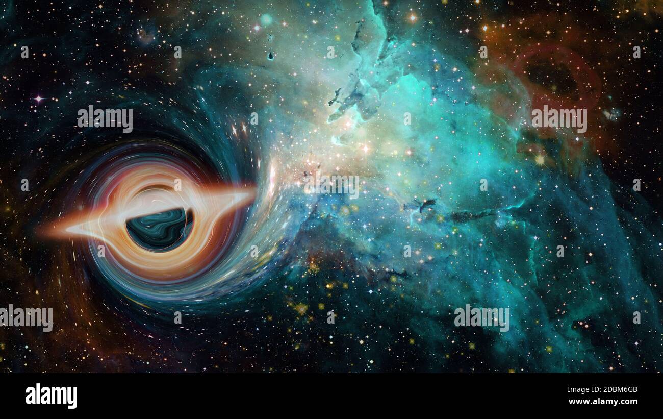 Supermassive black hole. Elements of this image furnished by NASA Stock ...