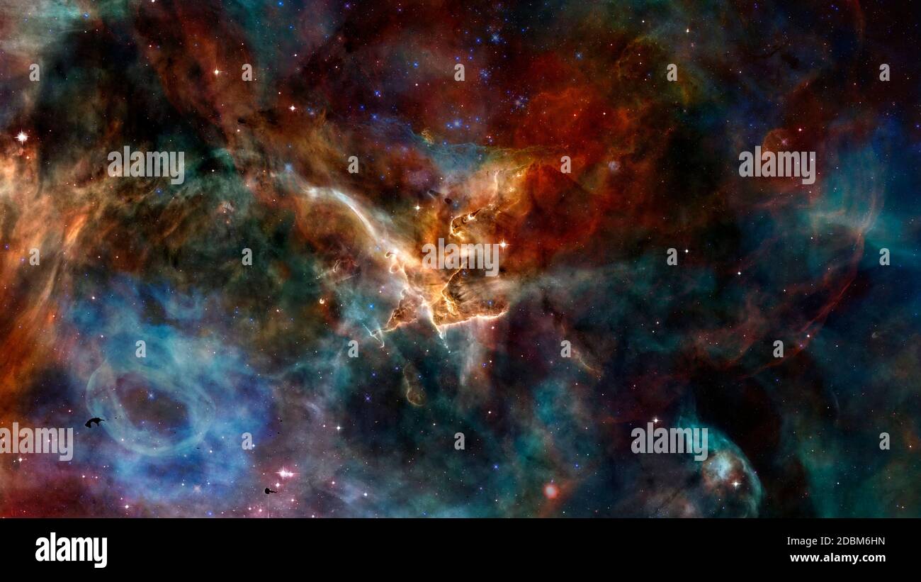 Universe scene with stars and galaxies in outer space. Elements of this ...