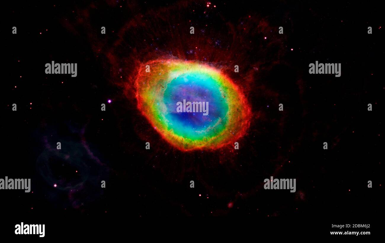 Ring Nebula, Messier 57 or NGC 6720. Elements of this image furnished by NASA Stock Photo - Alamy