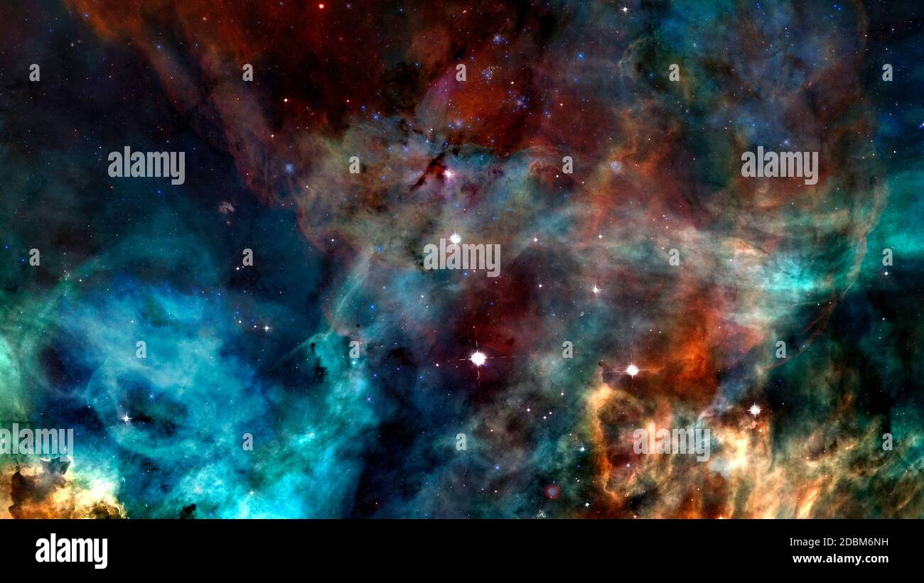 Blue space nebula. Elements of this image furnished by NASA Stock Photo ...
