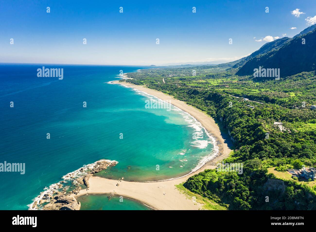 Aerial view coastline and beach in Eastern Taiwan Stock Photo - Alamy
