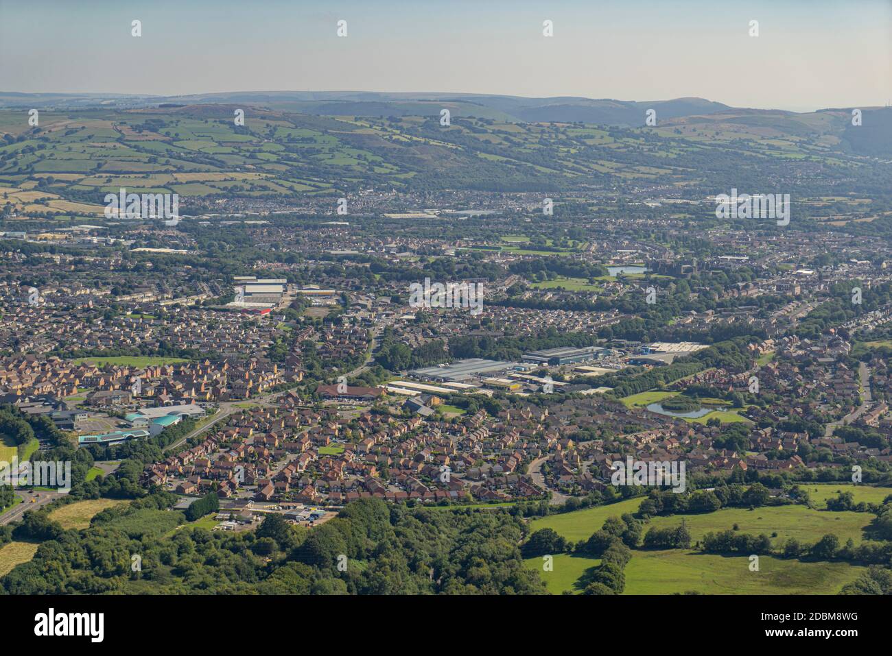 Aerial views of the South Wales Valleys Stock Photo - Alamy