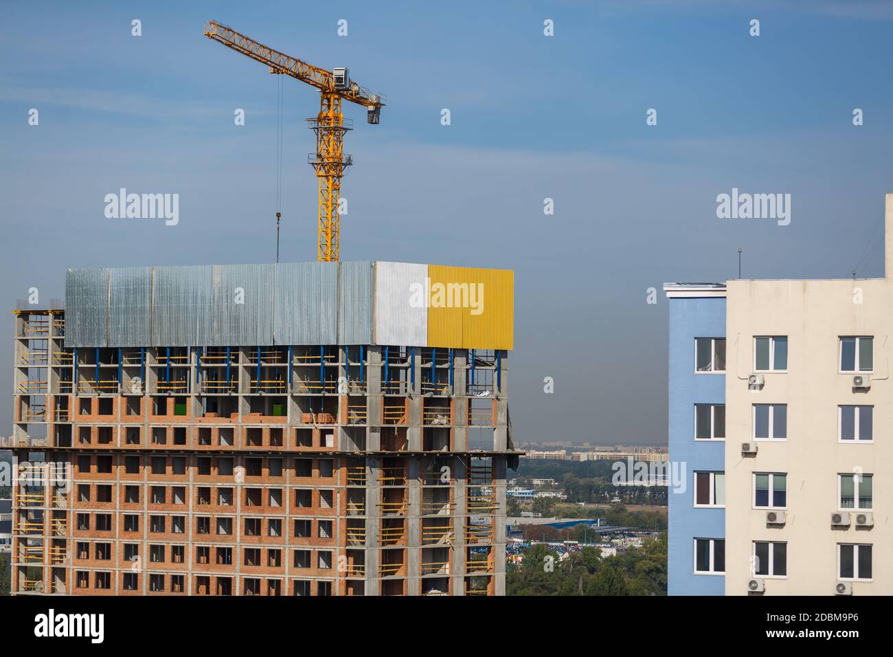construction site, top view crane Stock Photo - Alamy
