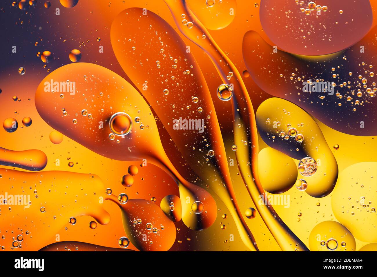 A Close-up water and oil abstract in a rainbow lighting effect Stock ...