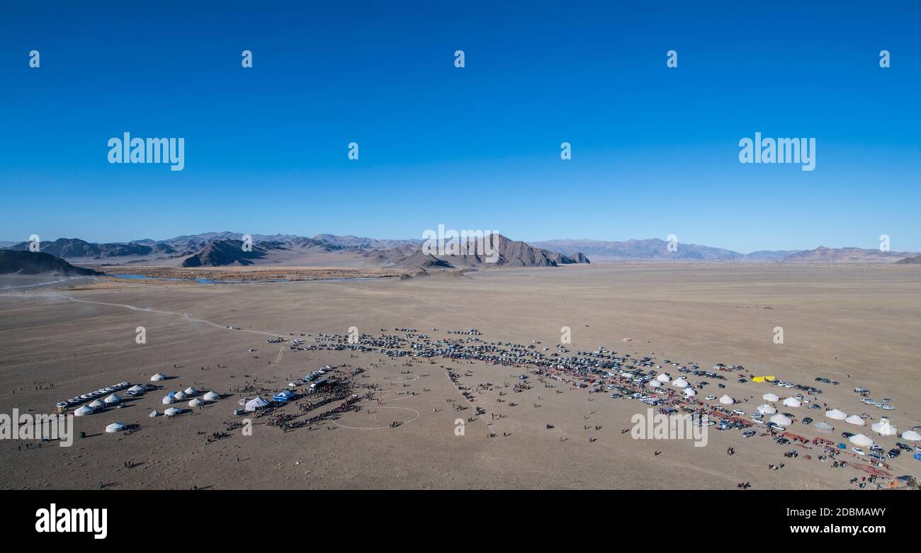 Gathering on people duringÃ‚Â Golden Eagle Festival, Olgiy, Bayan-Olgiy ...