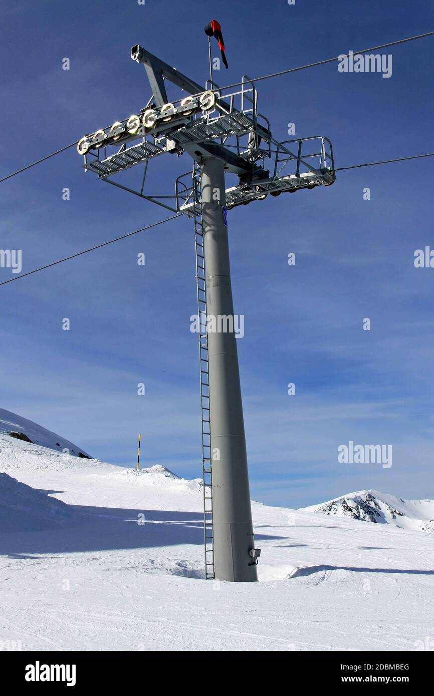 Tall shaft for cable chair ski lift Stock Photo - Alamy