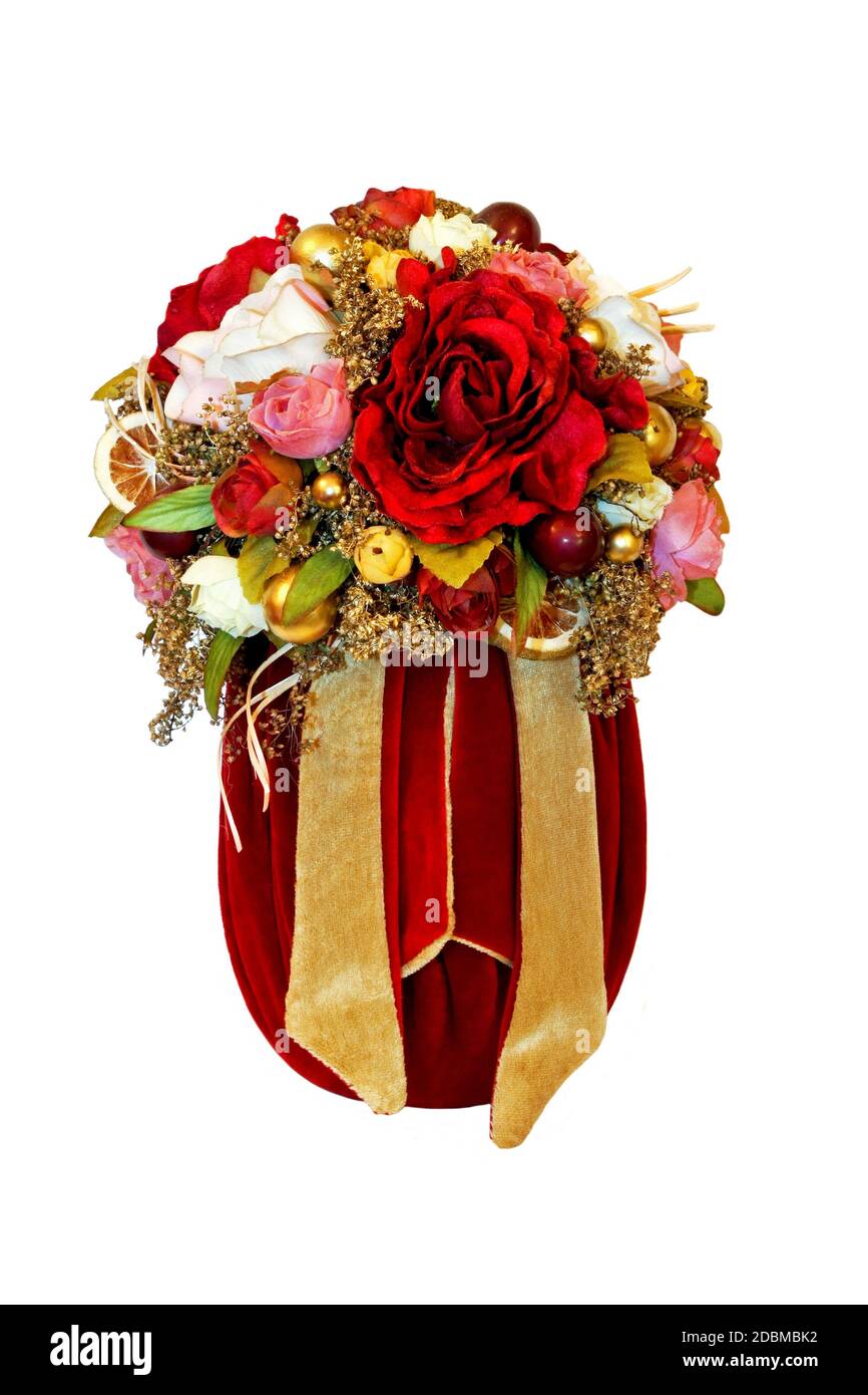 Bunch of red flowers isolated on white Stock Photo - Alamy