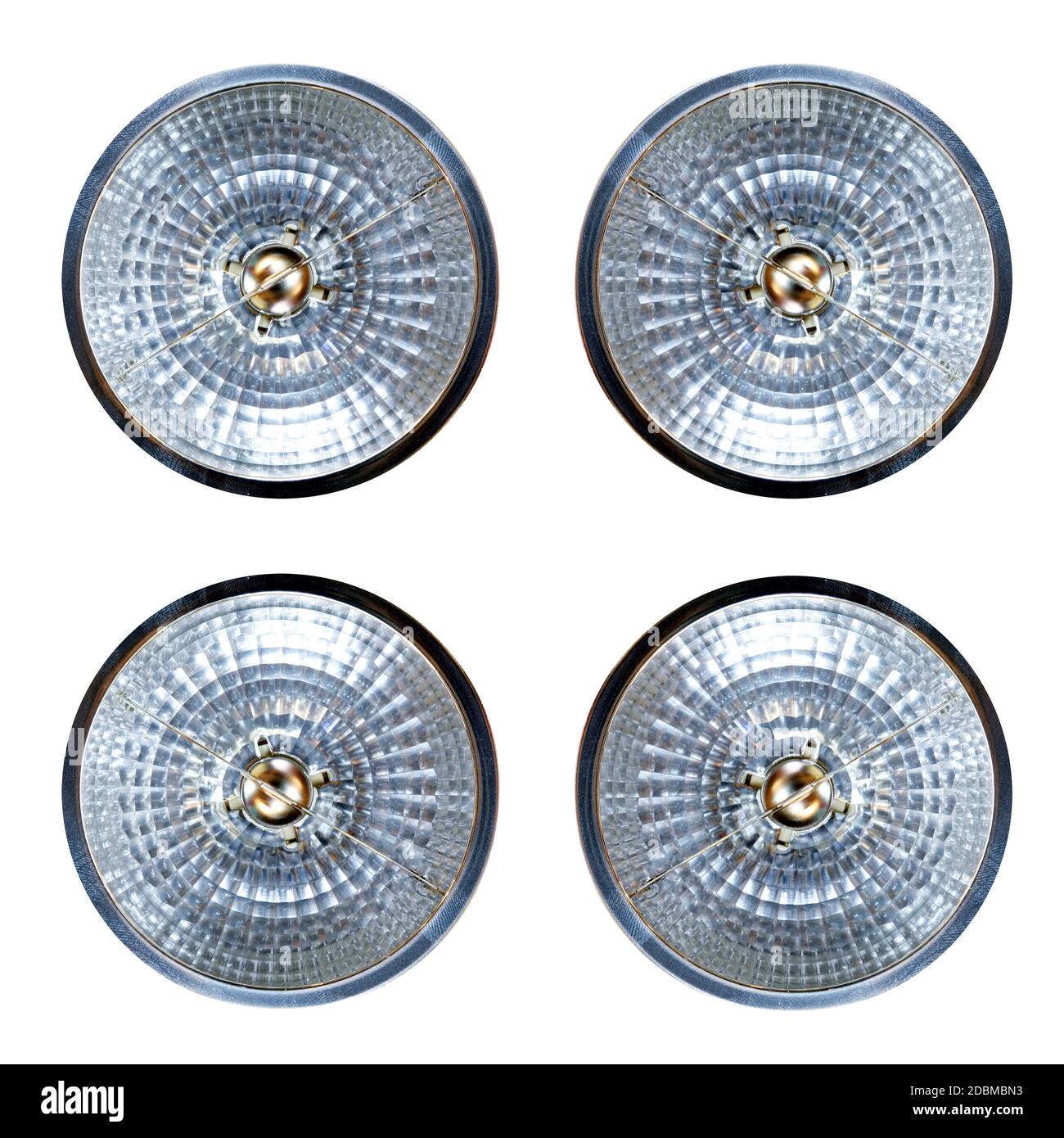 Four spot light reflectors isolated on white Stock Photo - Alamy