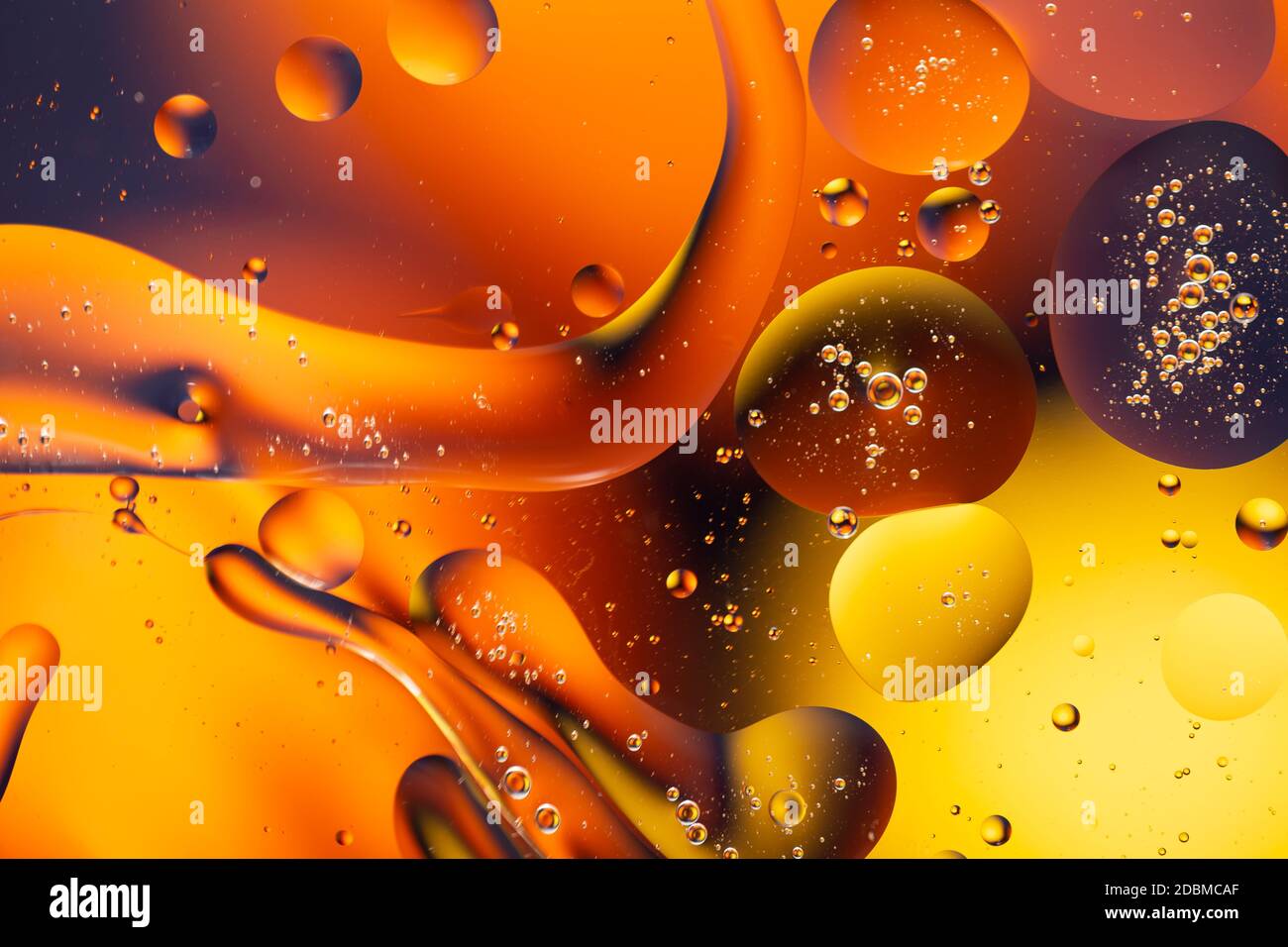 Close-up water and oil abstract in a rainbow lighting effect Stock ...