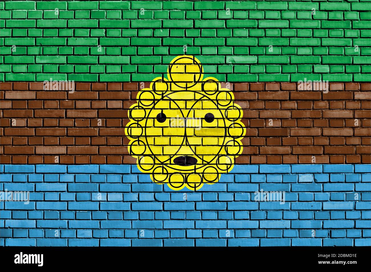 flag of Utuado painted on brick wall Stock Photo - Alamy