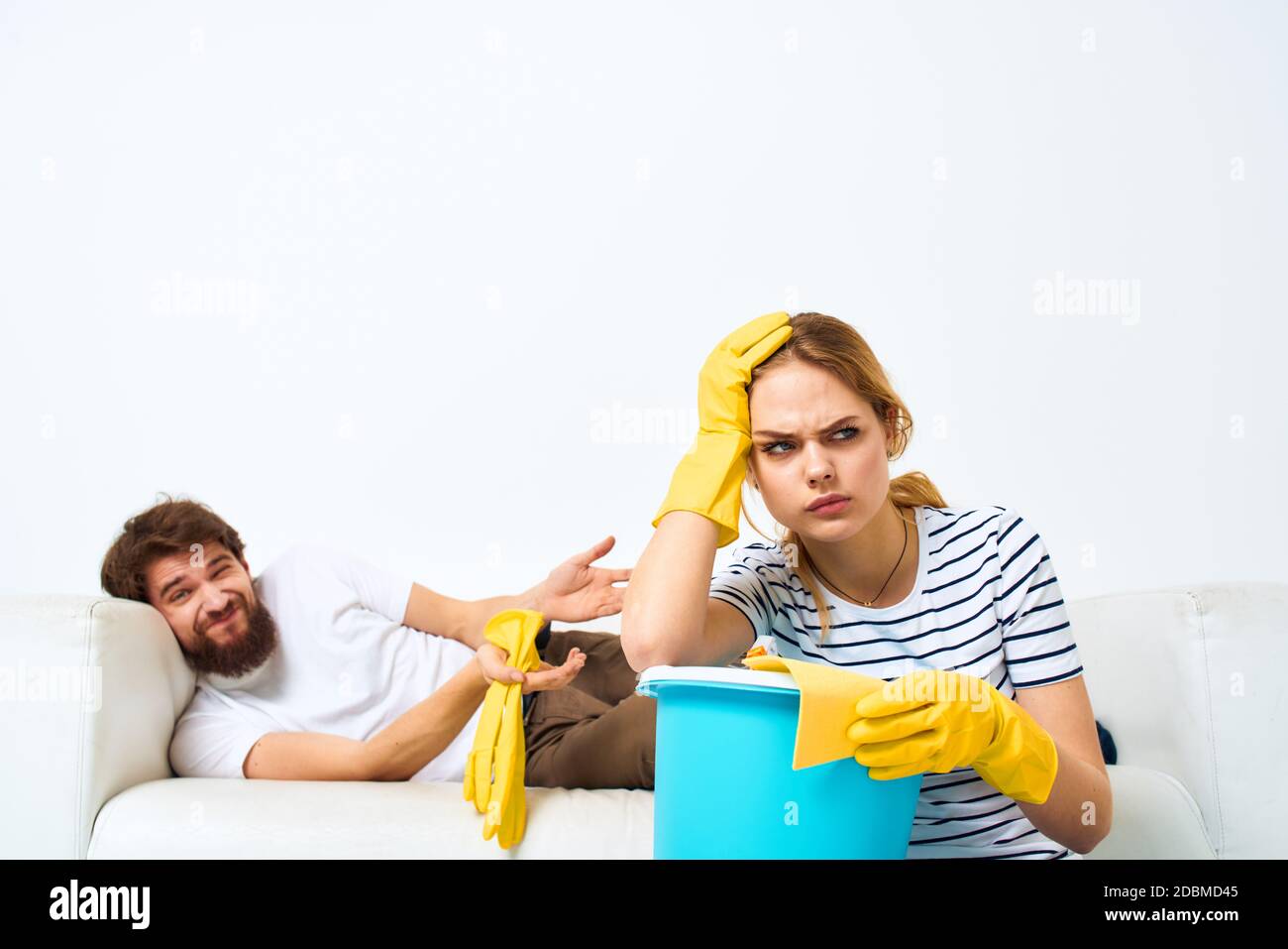 housework married couple service interior cleaning Lifestyle Stock ...