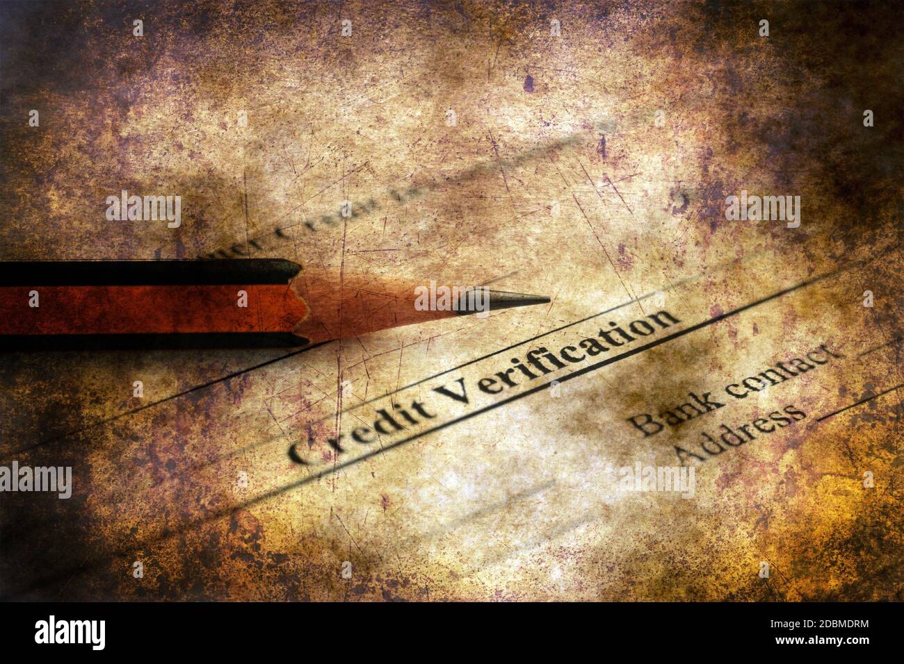 Credit verification form grunge concept Stock Photo - Alamy