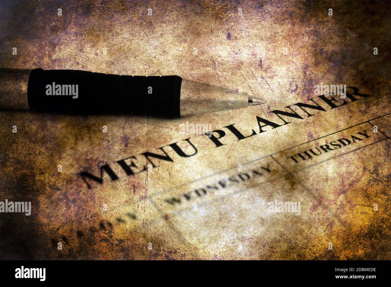 Menu planner grunge concept Stock Photo - Alamy