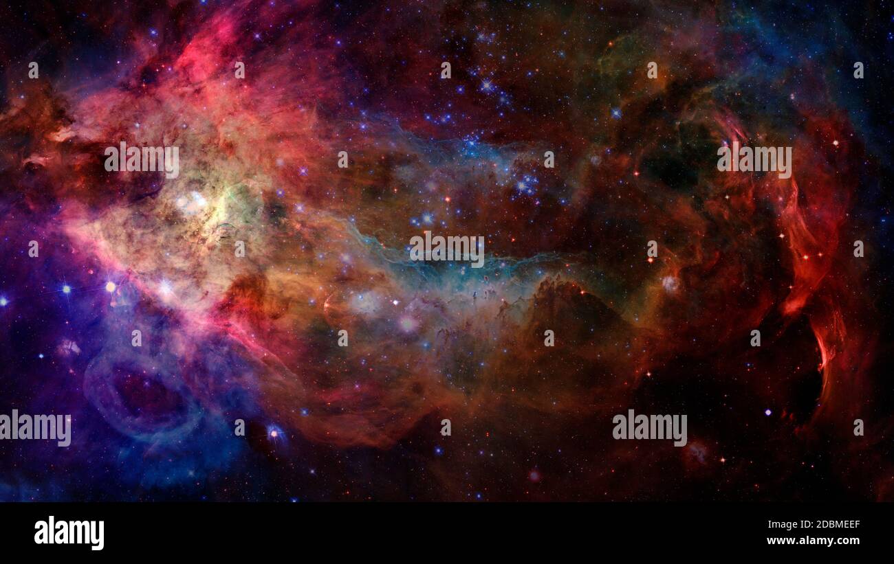 Universe scene with stars and galaxies in outer space. Elements of this ...