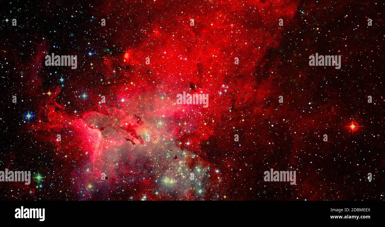 Red nebula. Elements of this image furnished by NASA Stock Photo - Alamy