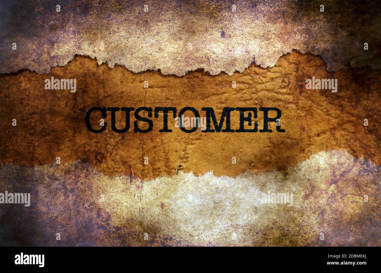 Customer text on grunge background Stock Photo - Alamy