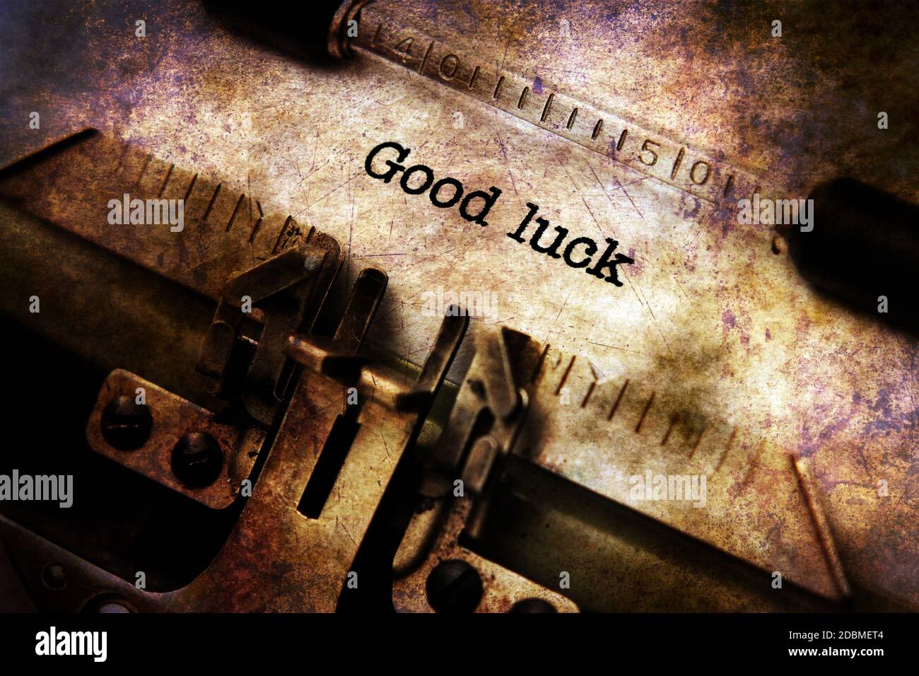 Good luck text on typewriter grunge concept Stock Photo - Alamy