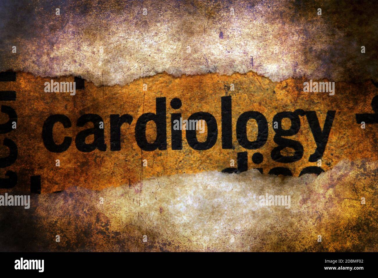 Cardiology text on grunge background Stock Photo - Alamy