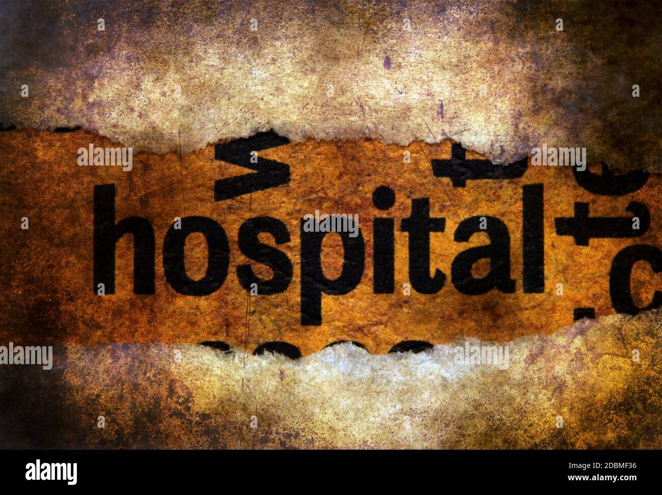 Hospital text on grunge background Stock Photo - Alamy